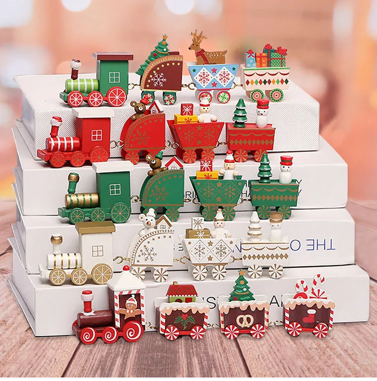Coffret de décoration,Jouet de Train de noël en plastique et bois ...