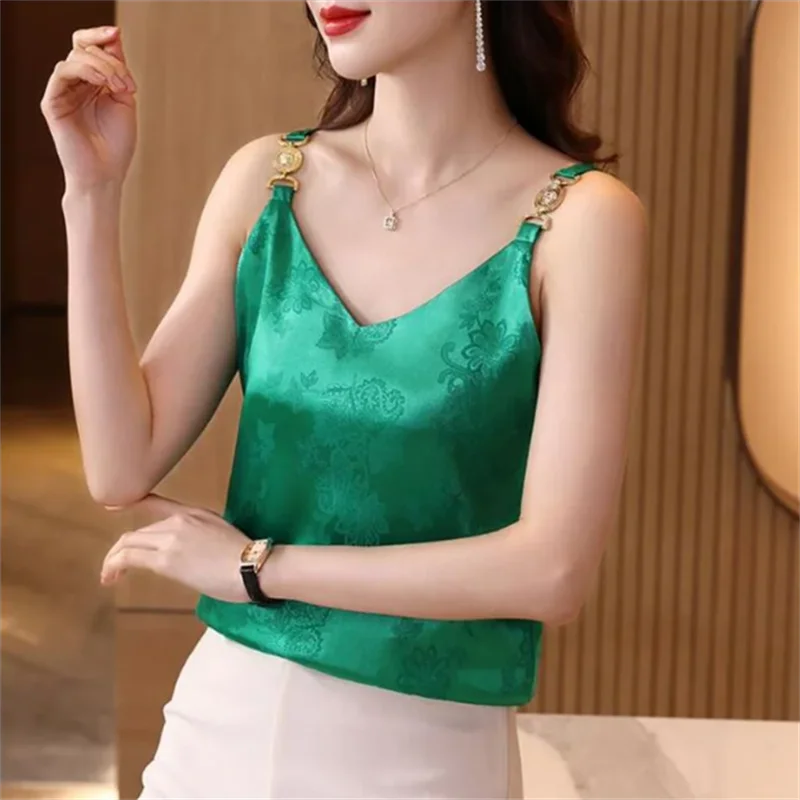 Sexy-Tank-Top-Women-Sation-Top-V-neck-Sleeveless-Top-For-Woman-Jacquard ...