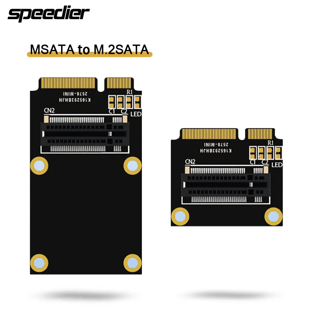 mSATA-To-M-2-SATA-Board-Ngff-Adapter-Card-Vertical-Connector-Screw-Free ...