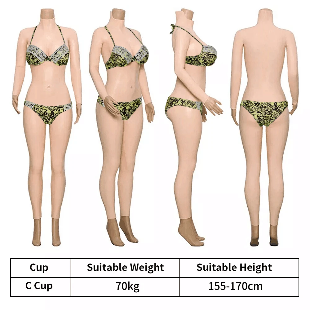 Silicone Bodysuit Transgender Realistic Breast Forms With Arms Male To Female Full Body Suit ...