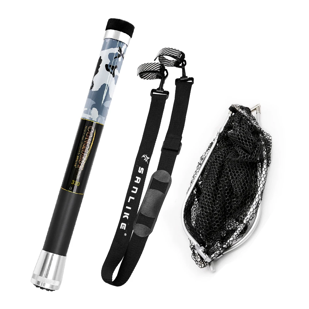 Fishing-Net-Glass-Fiber-Fishing-Rod-Folding-Telescopic-Nylon-Mesh-For ...