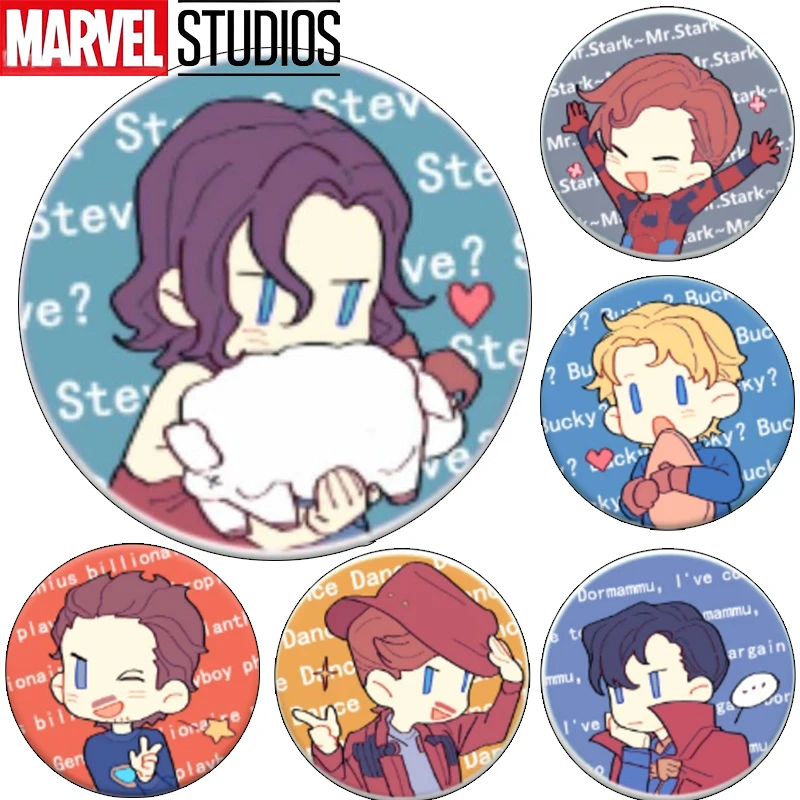 Marvel-Spiderman-Circular-Lapel-Pins-Cute-Manga-Enamel-Badges-Anime ...
