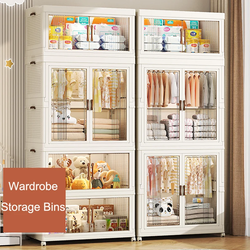 55-65-79cm-Foldable-Wardrobe-Multi-Layer-Storage-Box-Locker ...