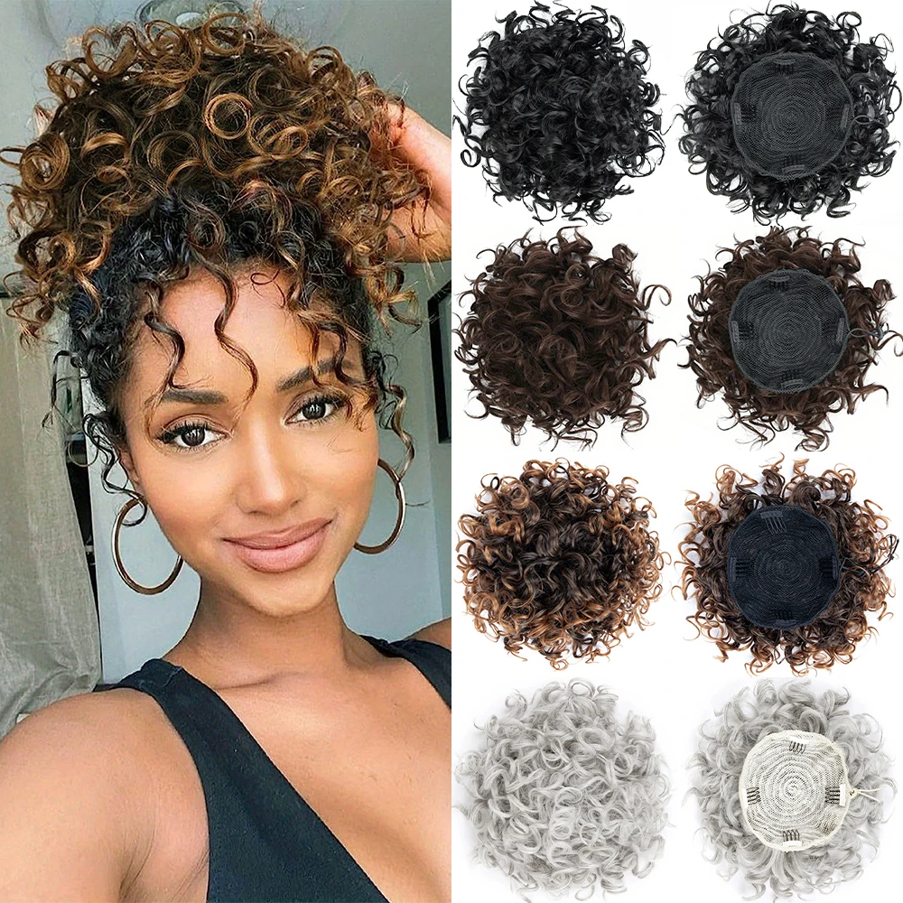 Synthetic-Curly-Hair-Bun-Hair-Piece-Elastic-Drawstring-Loose-Wave-Messy ...
