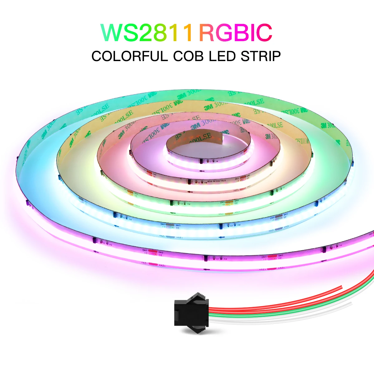 12V-WS2811-RGBIC-RGB-LED-Strip-Light-576LEDs-M-Colorful-Flexible-TV ...