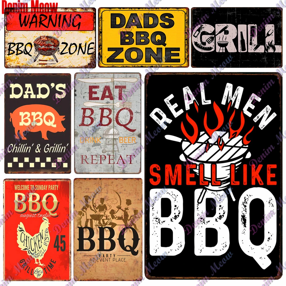 Metal Signs Vintage Grill | Vintage Metal Poster Bbq | Posters Metal ...