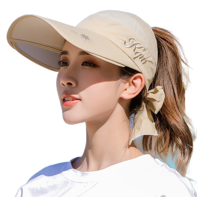 Summer Sun Hat Retractable Visor Caps Female Scalable Brim Empty Top ...