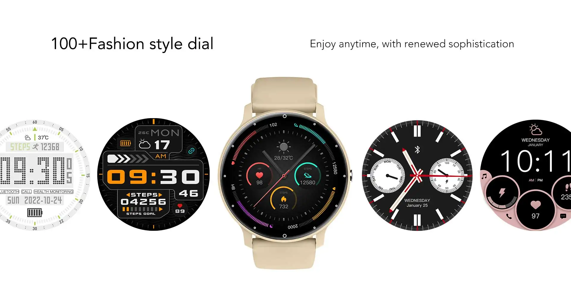 Smart Watch Bluetooth Call Women Voice Assistant Breath Training DIY ...