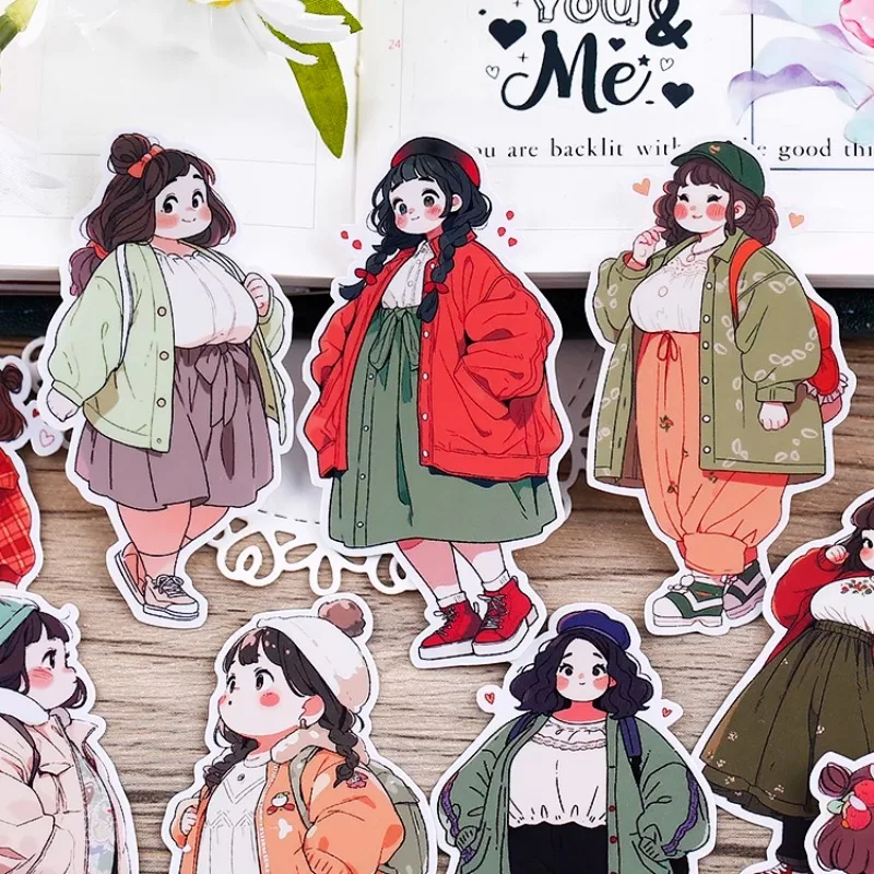 18pcs Cute Chubby Characters Stickers for Stationery Decoration Girl ...