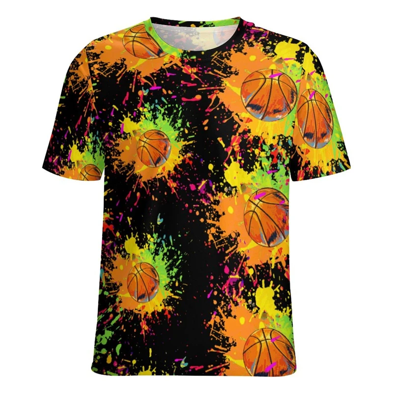 Summer basketball Pattern 3D Print T-Shirts Men Women Casual Fashion ...