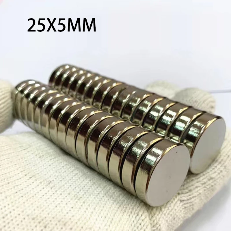 1/2/3/5/8/10 Pcs 25x5 N35 NdFeB Neodymium Magnet 25mm x 5mm Round Super ...