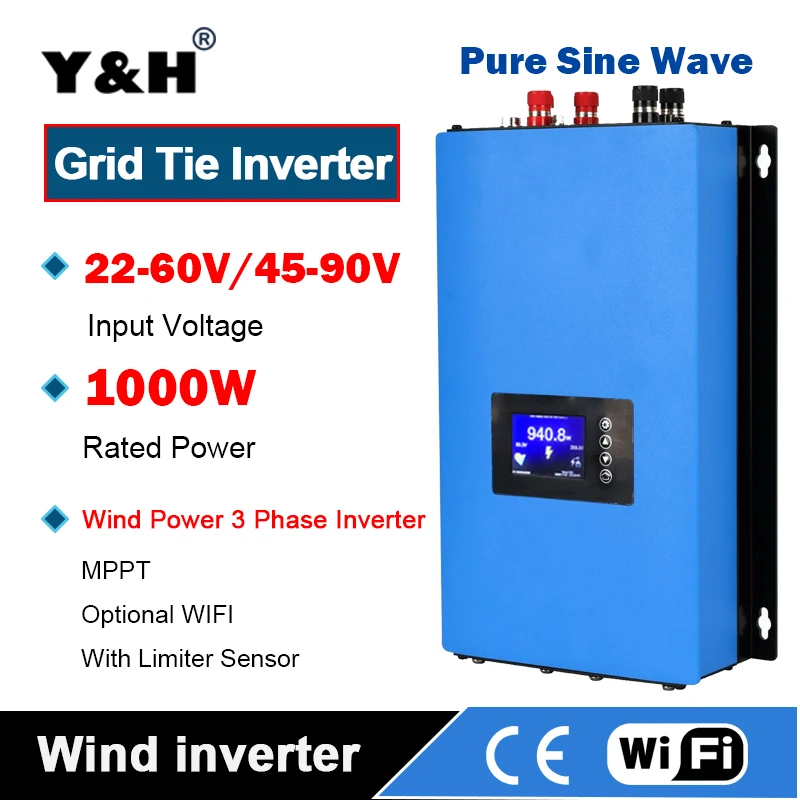 Y&H Wind Power Grid Tie Inverter With Limiter Sensor,Dump Load,22 65VAC ...