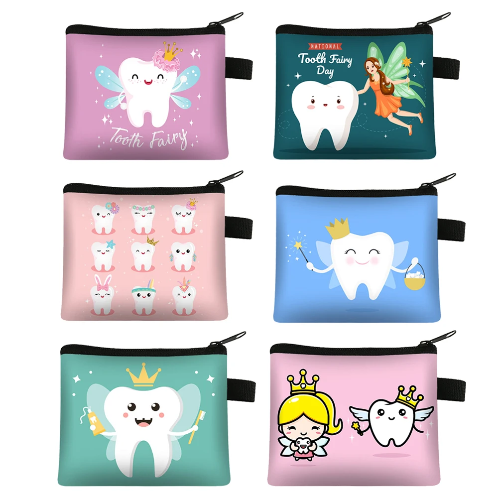 Cartoon-Teeth-Print-Wallet-Women-Coin-Purse-Tooth-Fairy-Small-Clutch ...