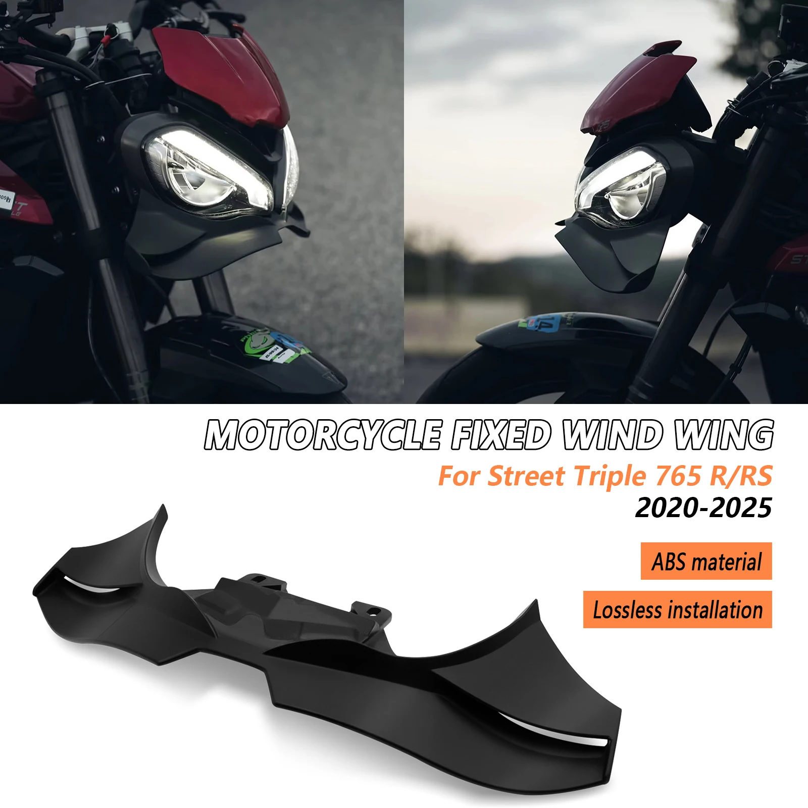 For Street Triple 765 R/RS 2020-2025 2024 2023 GP WINGS Front spoiler ...