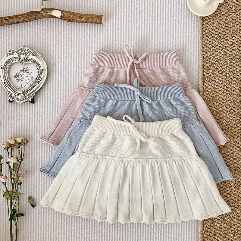 New Spring Toddlers Girls Knitted Layered Skirts Ruffles Thicken Baby ...