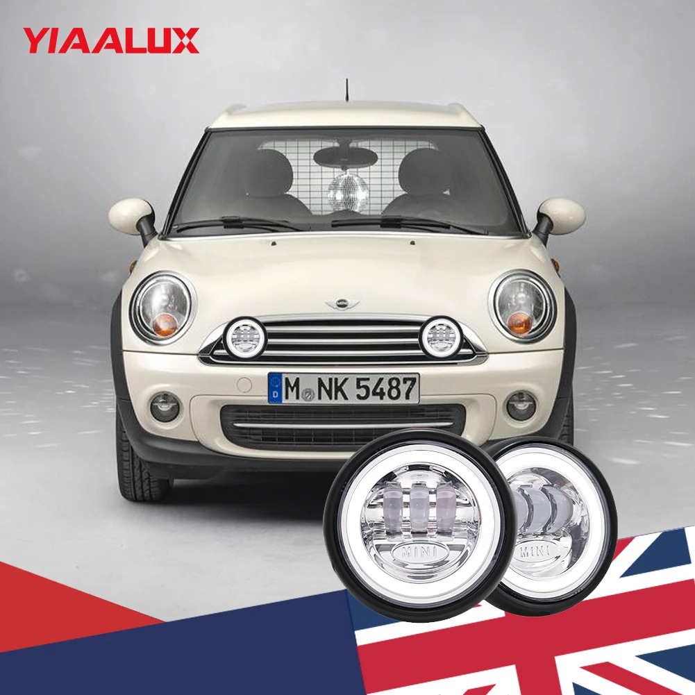 Angel-Eyes-Chrome-Finish-LED-Rally-Driving-Lights-For-MINI-Cooper-LED ...