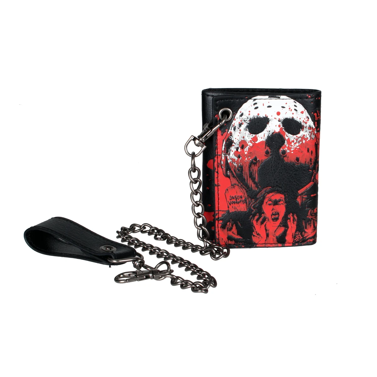 Horror-Hip-Hop-Wallet-With-Chain-Leather-Trifold-Wallet-Vintage-Card ...
