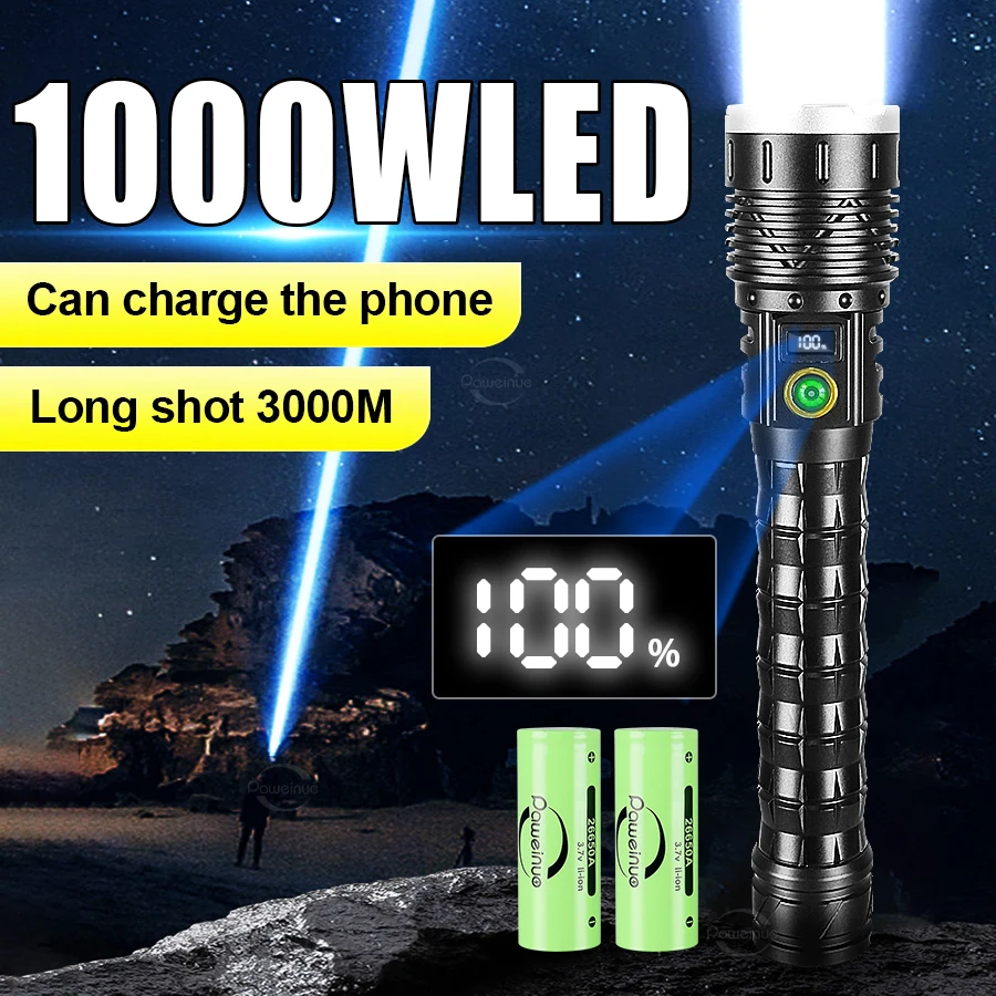 1000W-Powerful-Flashlight-Usb-Rechargeable-Led-Flashlight-Super-Bright ...