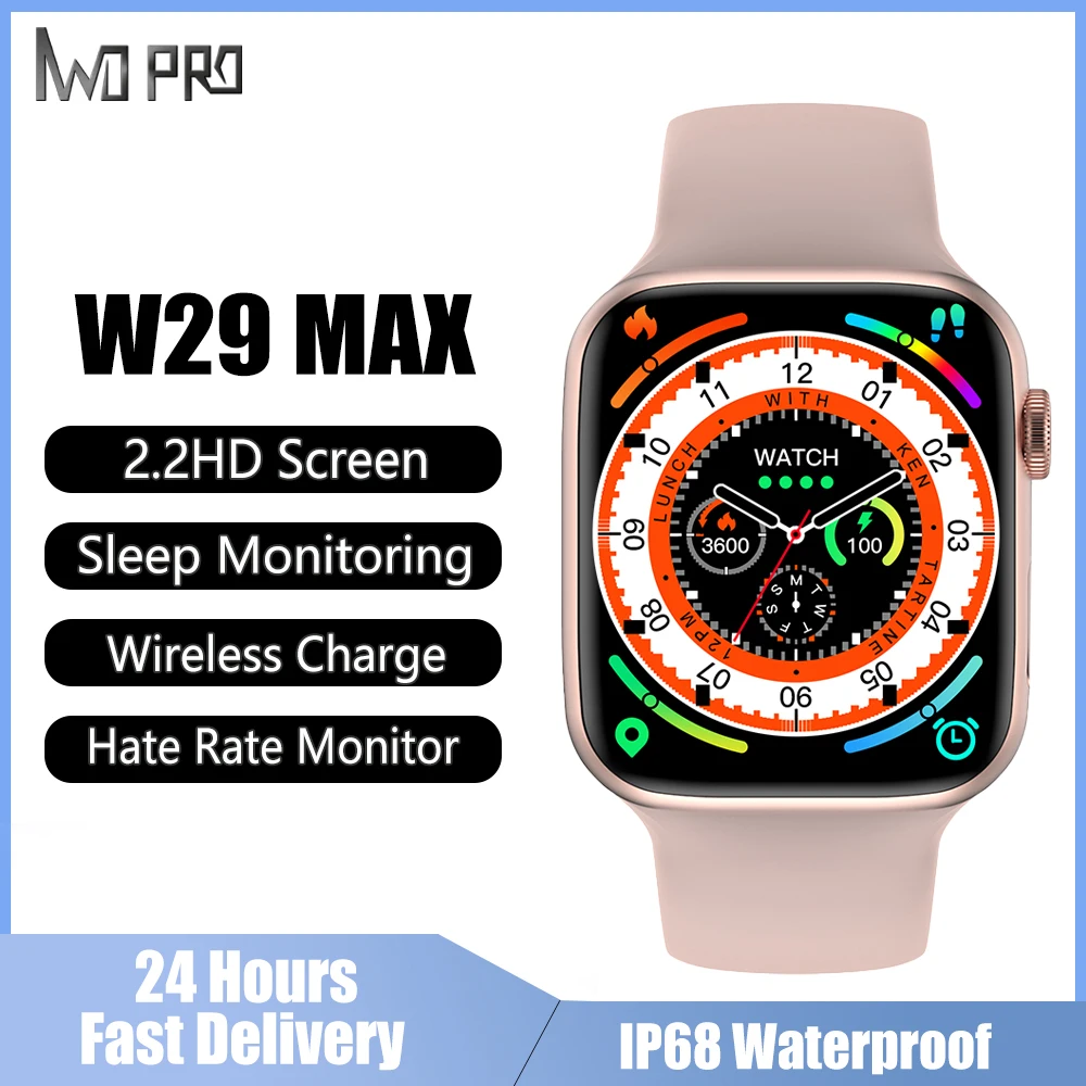 IWO-Pro W29 Max relógio inteligente para homens, smartwatch IP68 impermeável, chamada bluetooth ...