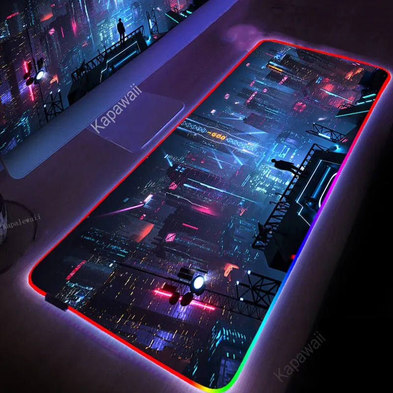 Extended-Large-Mouse-Pad-RGB-City-Night-Mousepad-Neon-Desk-Mat-Gaming ...