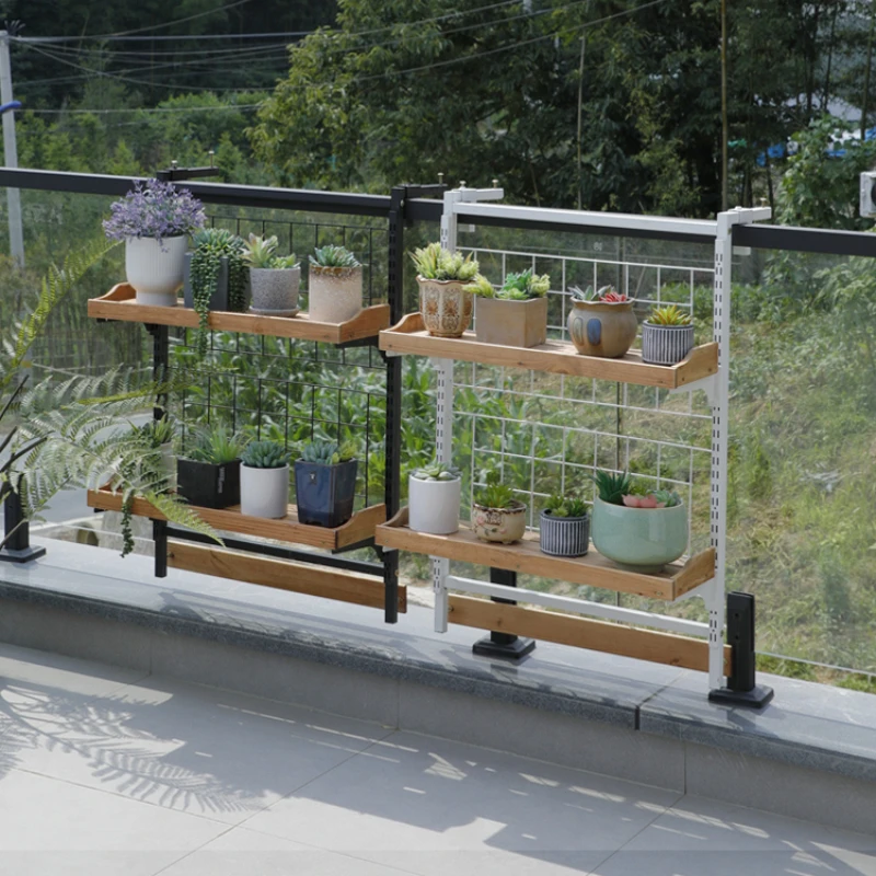 Balcony-hanging-flower-rack-double-railing-shelf-guardrail-flower-pot ...