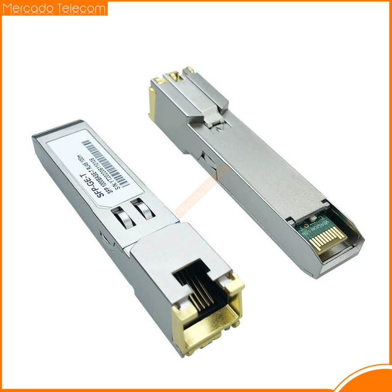 Módulo SFP porta Ethernet Interruptor Gbic RJ45 10/100/1000M Conector ...