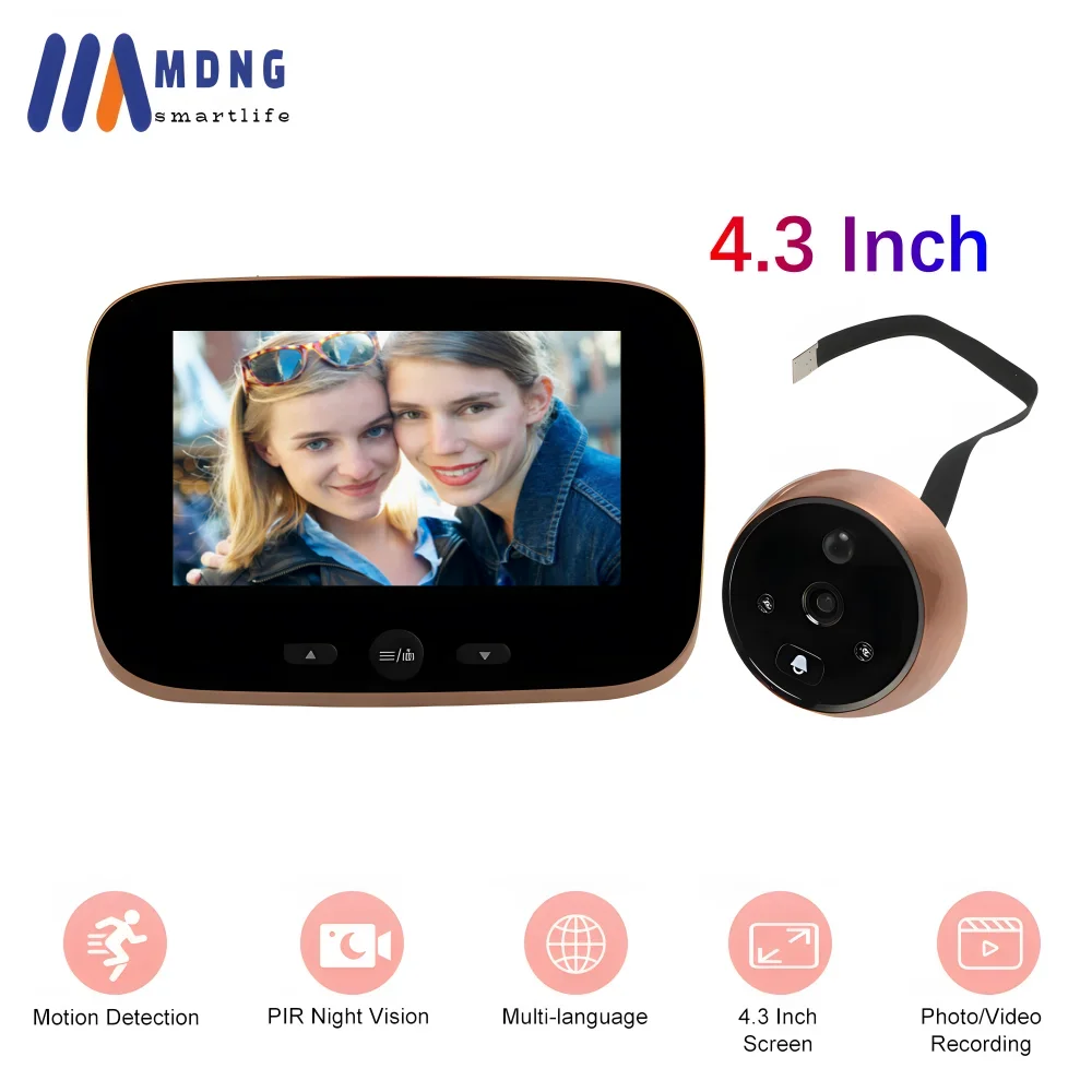 4-3-Inch-Smart-Digital-Door-Viewer-Peephole-Camera-PIR-Motion-Detection ...