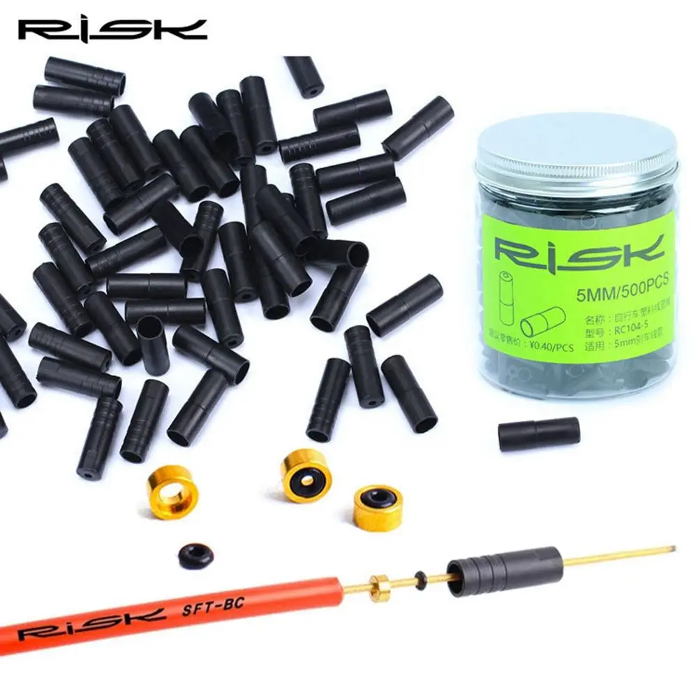 RISK-10pc-4-5mm-Bicycle-Brake-Cable-End-Cap-With-Seal-Ring-Parts-Outer ...