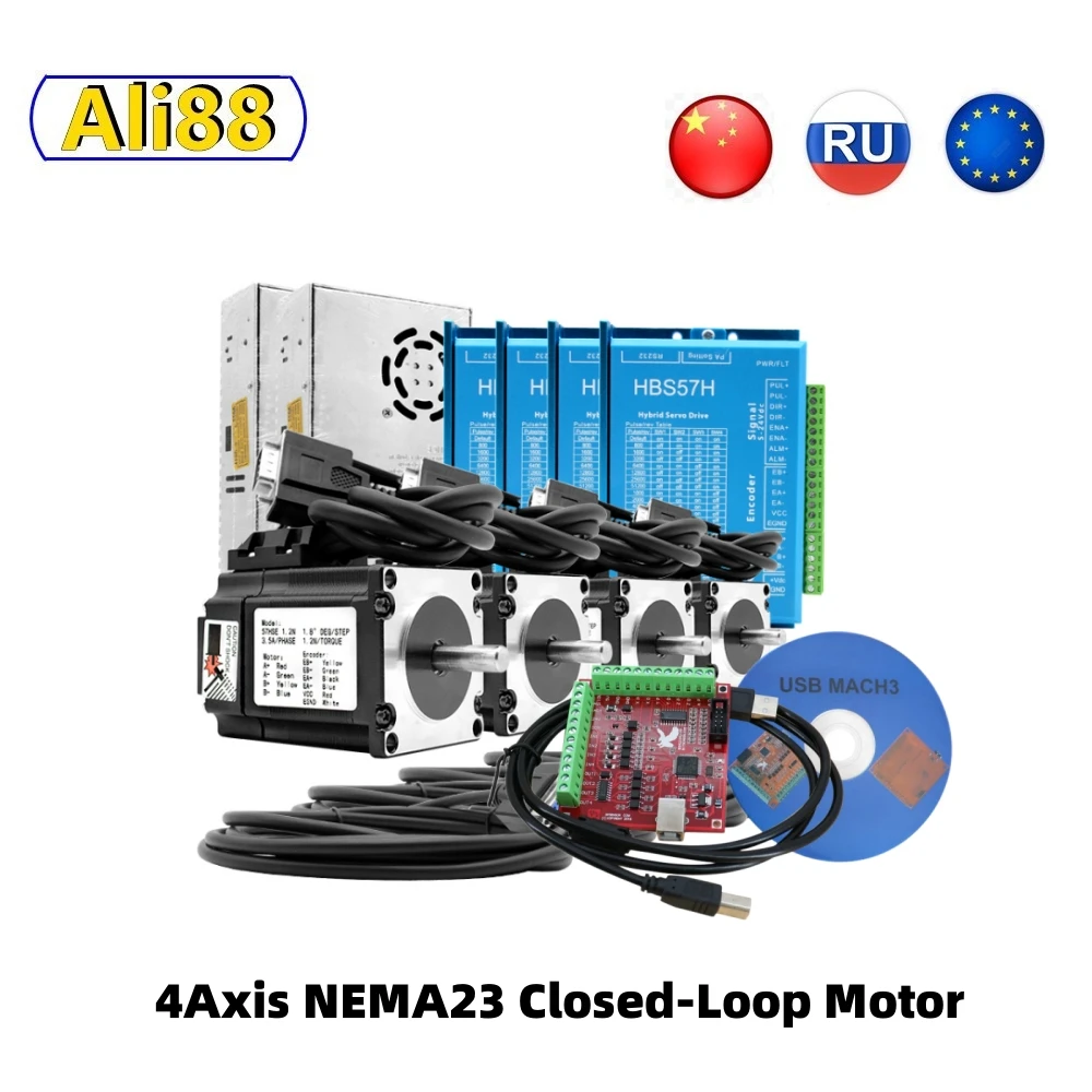 4axis-Nema-23-Stepper-Motor-Closed-Loop-DC-Motor-2-2N-3N-with-3M ...