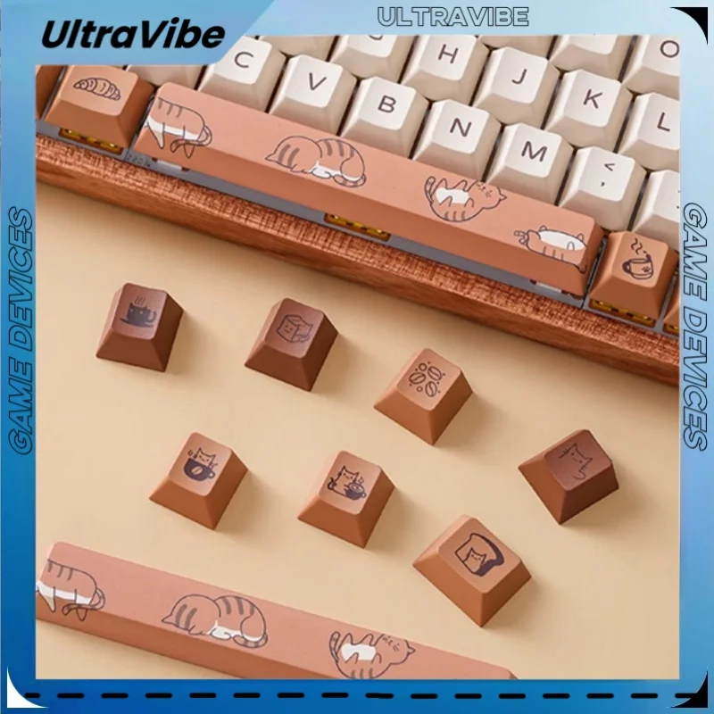 Coffee-Cat-Keycaps-Cherry-Hight-Pbt-Five-Sidesthermal-Sublimation ...