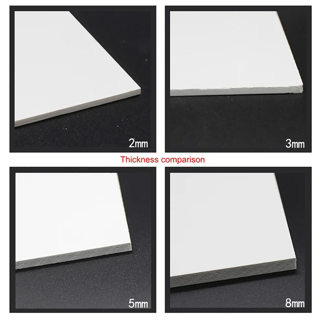 Craft Plastic Panel White Sintra PVC Plastic Boards - 12" X 8" X 2mm, 5 ...