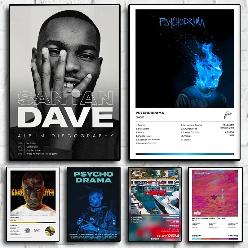 Pop-Hip-Hop-Rapper-Dave-Music-Album-Cover-Poster-Aesthetic-Set ...