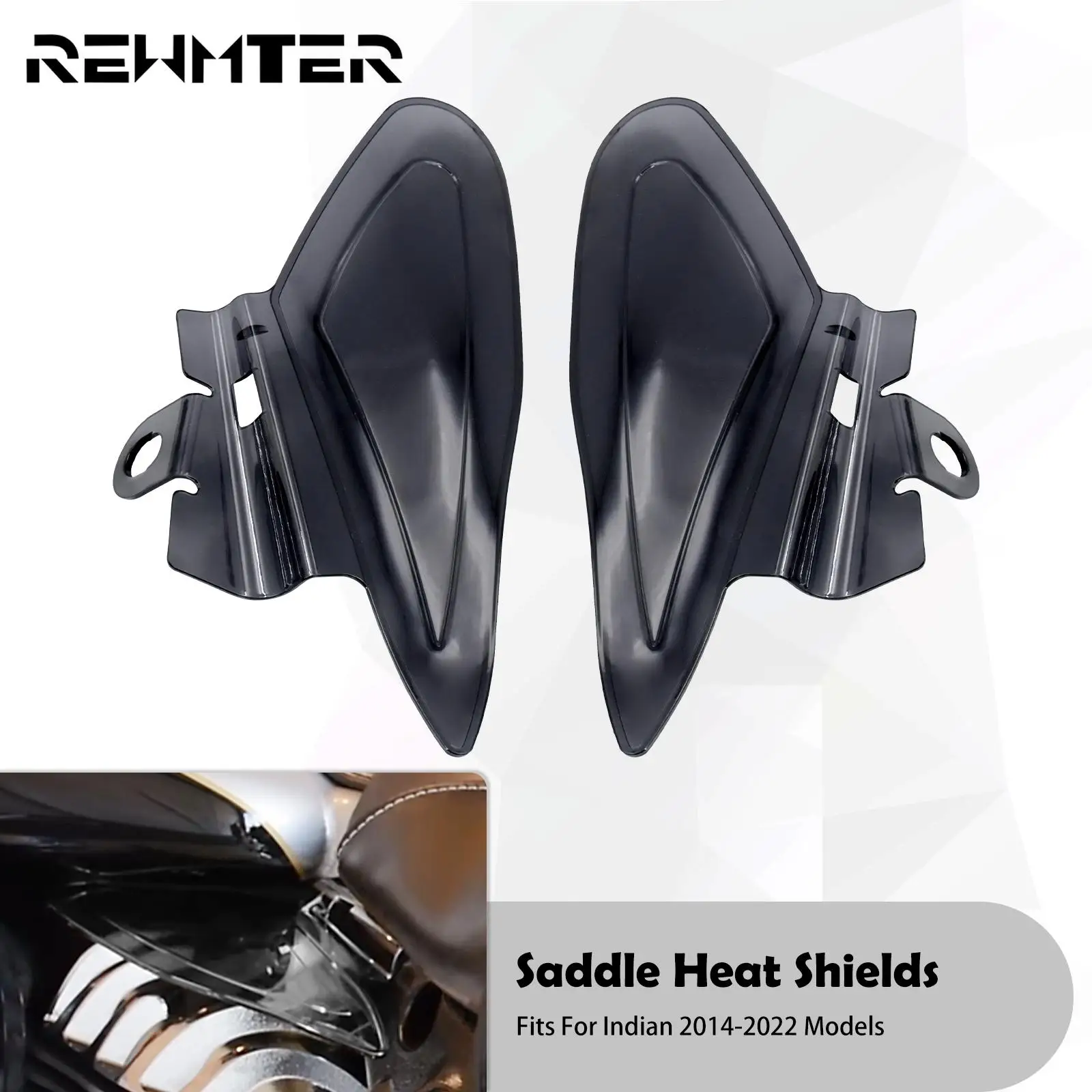 Motorcycle-Grey-Reflective-Saddle-Heat-Shields-Air-Deflector-For-Indian ...