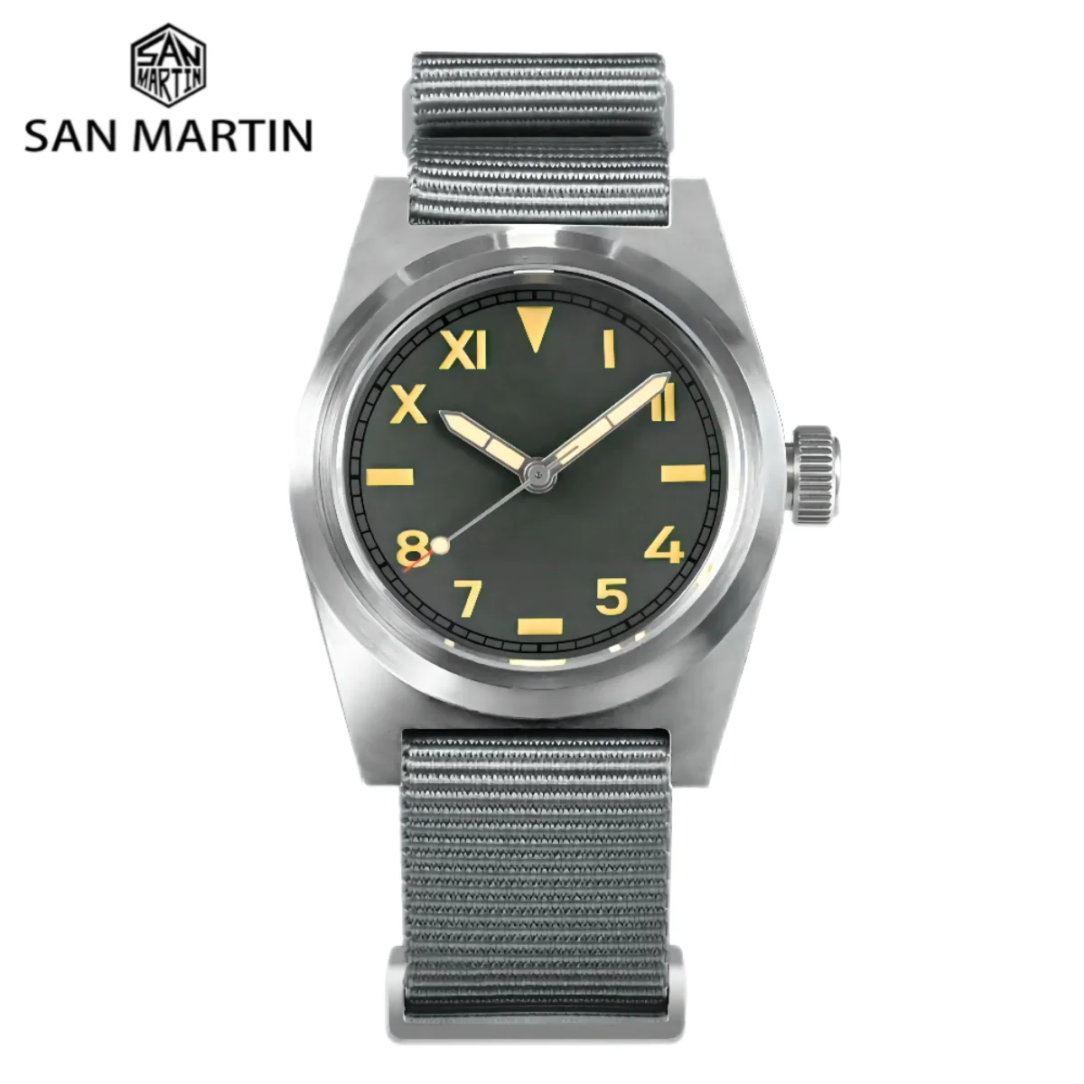 Pilot Watch Paratrooper | Nylon Mechanical Watch | Green Military Watch ...