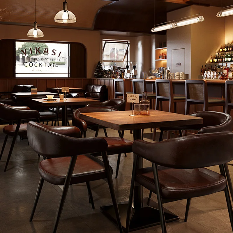American Retro Style Restaurant Table and Chair Combination Music Bar ...