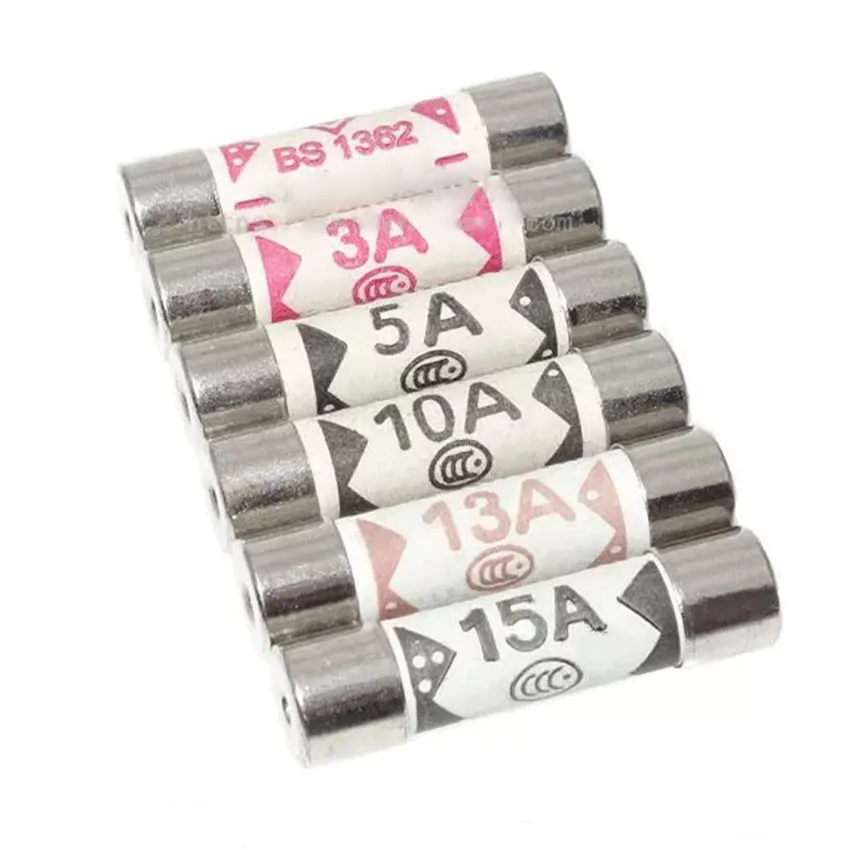 10Pcs BS1362 British Plug Fuse 3A 5A 10A 13A 6X25 Ceramic Tube Fuse ...