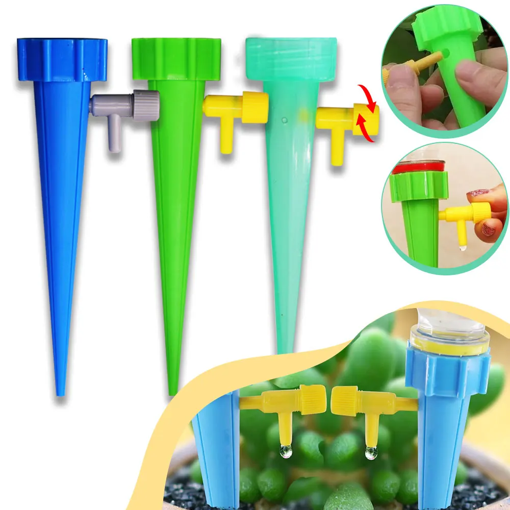 6PCS-Bottle-Cap-Self-Watering-Drippers-Sprinklers-Garden-Automatic-Drip ...