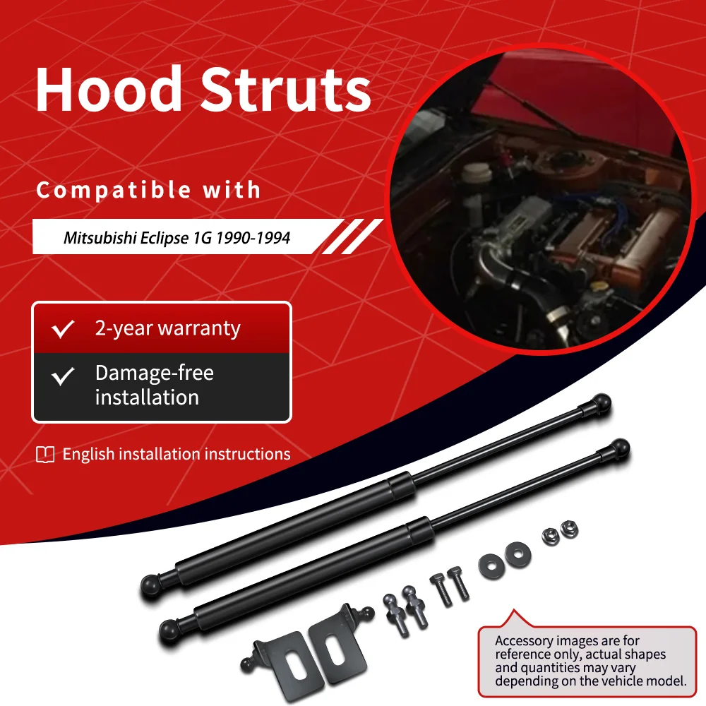 SEMTAY-Hood-Struts-Compatible-with-1990-1994-Mitsubishi-Eclipse-1G-Bonnet-Lift-Support-spring ...