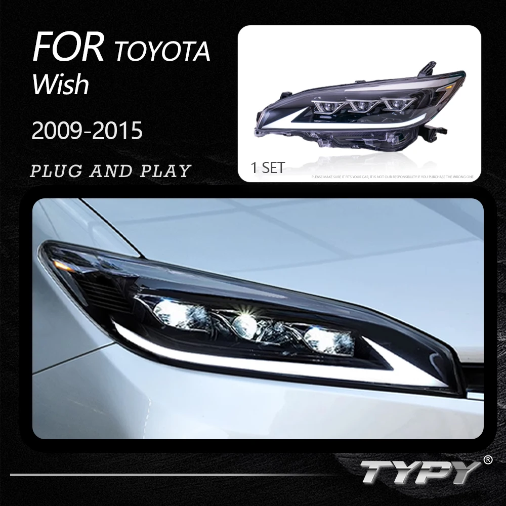 TYPY-Car-Headlights-For-Toyota-Wish-2009-2015-LED-Car-Lamps-Daytime ...