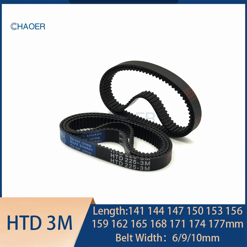 HTD3M Rubber Timing Belt Length 141 144 147 150 153 156 159 162 165 168 171 174 177mm 3M ...