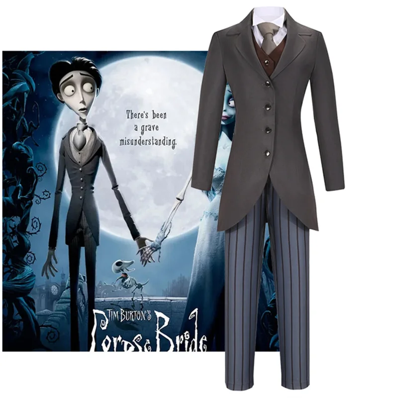 Anime Tim Burton Corpse Bride Victor Van Dort Cosplay Costume Uniform ...