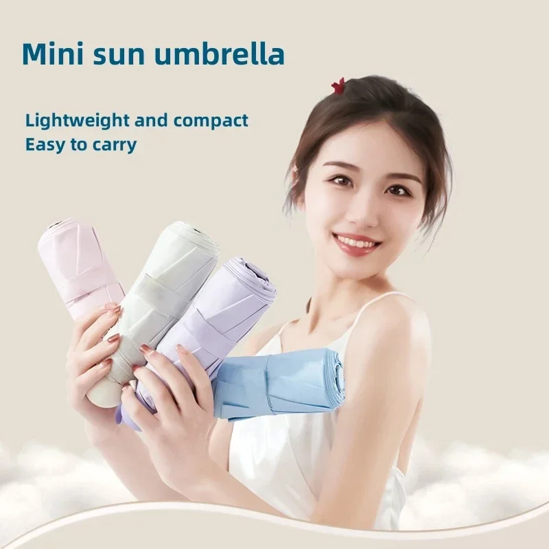 New-Five-fold-Umbrella-Six-bone-Ultra-light-Mirror-Box-Capsule-Umbrella ...