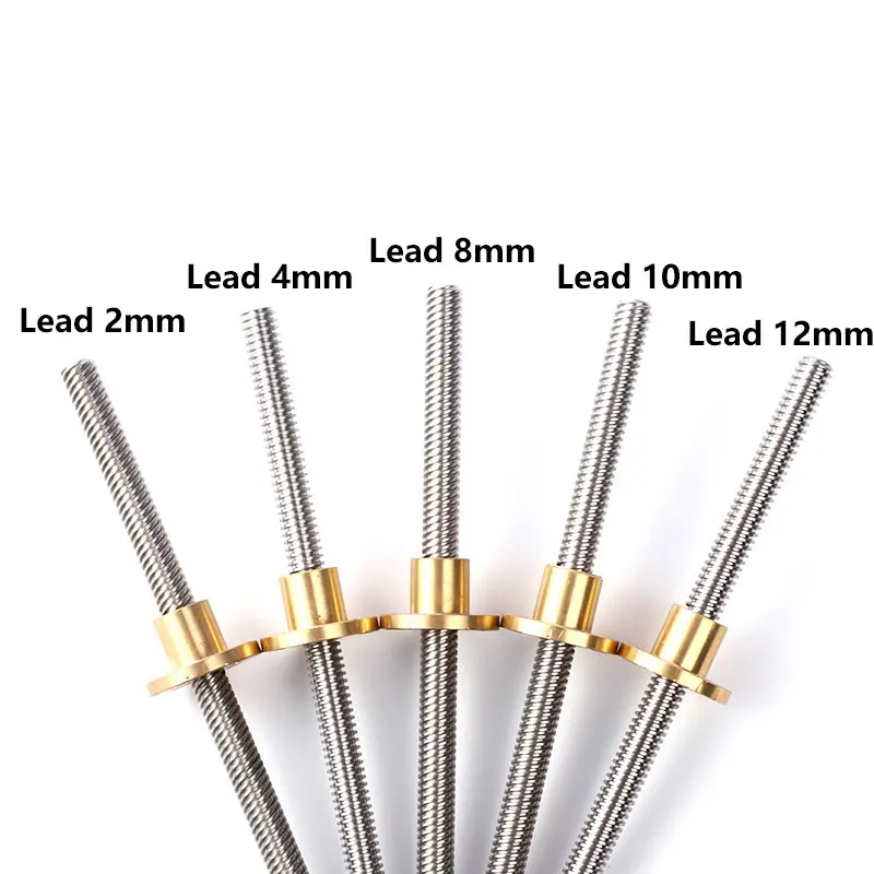 CNC 3D Printer T10 Lead Screw Pitch 2mm Thread Screw Lead 2mm/8mm/10mm ...