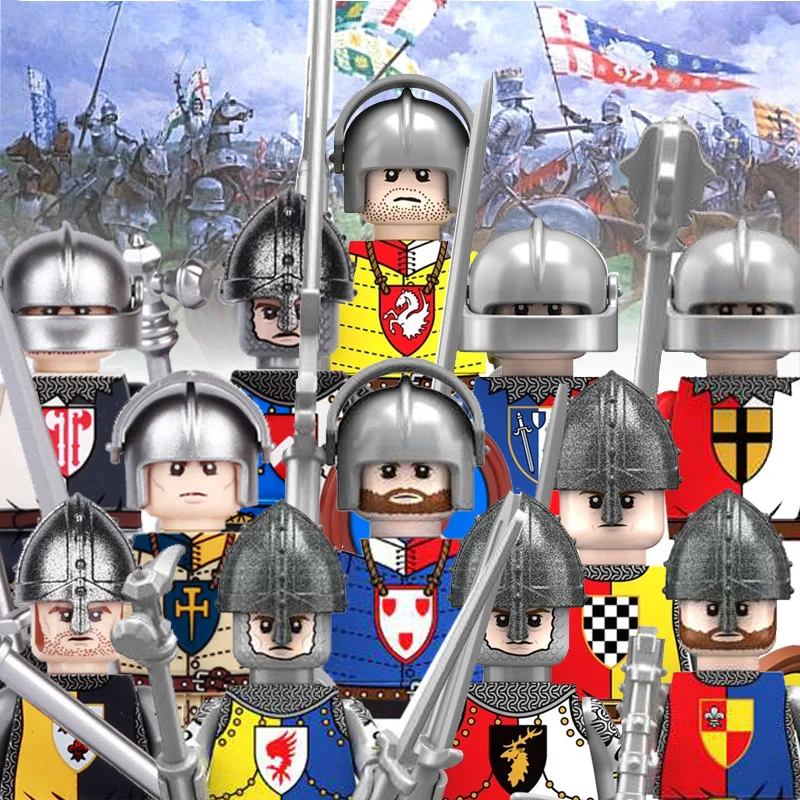 Historische-mittelalter-liche-Schlacht-Schloss-Soldat-Figuren-Bausteine ...