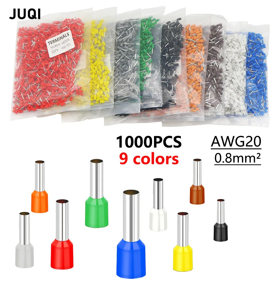 1000PCS E7506 E7508 E7510 E7512 Copper tube Wire terminals insulator ...