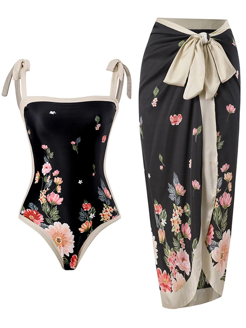 Costume-da-bagno-intero-con-lacci-e-gonna-da-spiaggia-2024-costume-da ...