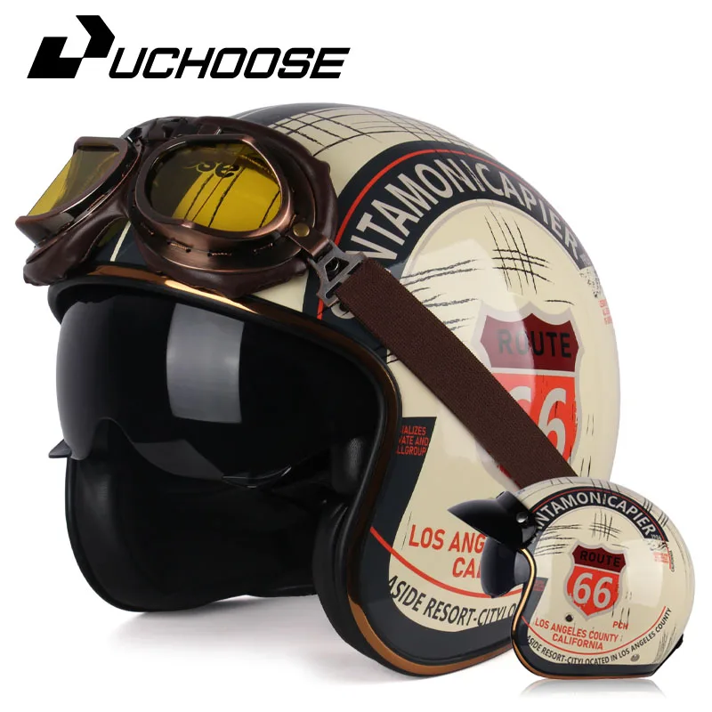 uchoose-3-4-retro-helmet-motorcycle-opening-Vintage-Motorcycle-Helmet-for-Men-Women-Classic ...