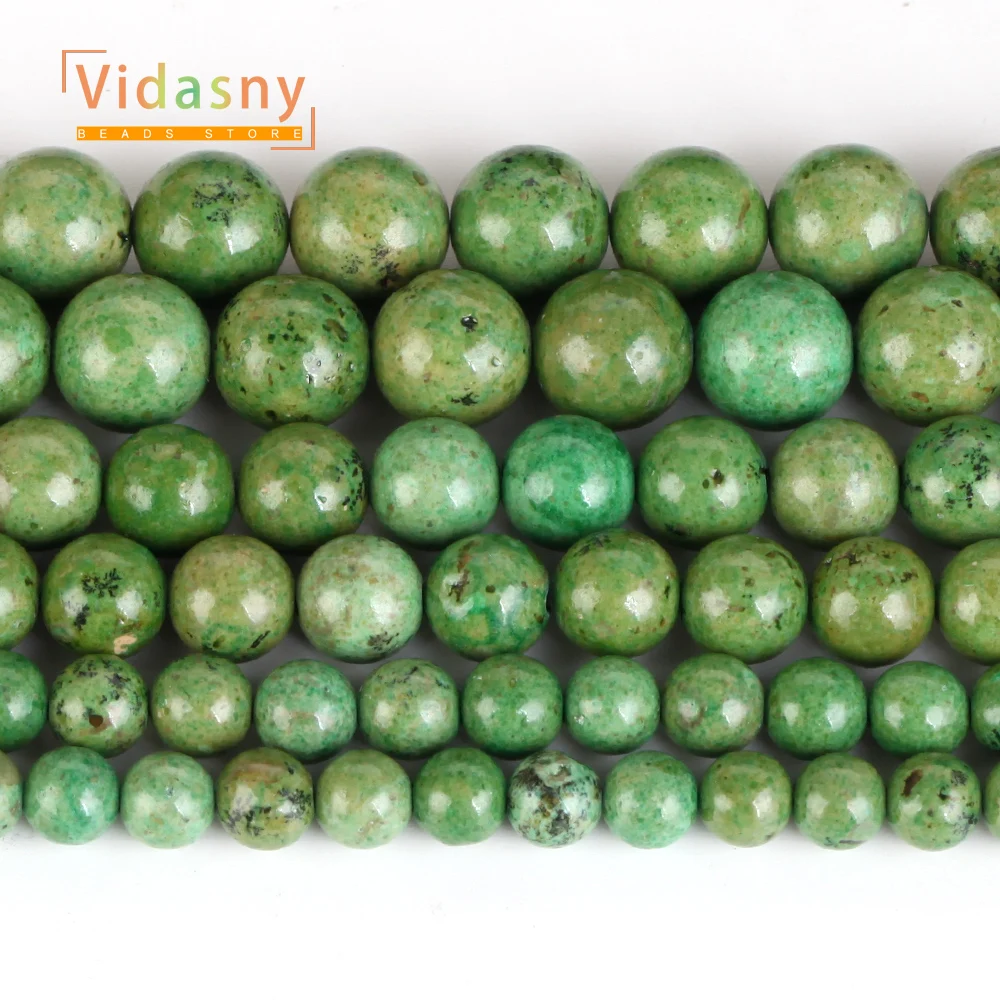 Perles-Rondes-en-Pierre-Naturelle-Verte-de-6-8-10mm-15-Pouces ...
