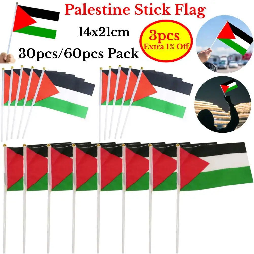 14x21cm-30pcs-60pcs-Palestine-Stick-Flag-Mini-Hand-Stick-Flags ...