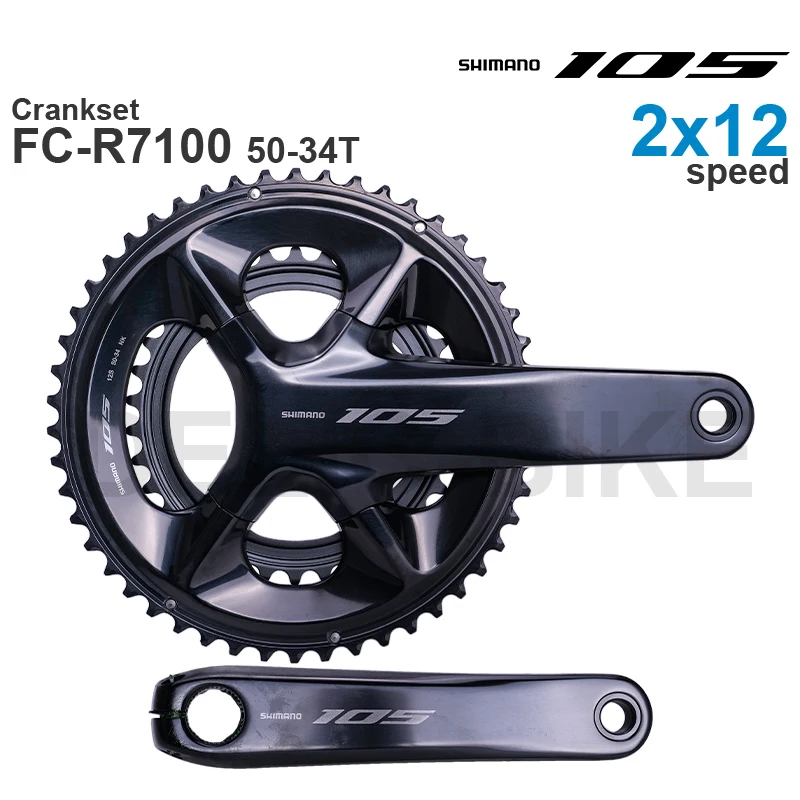 SHIMANO 105 Di2 HOLLOWTECH II Crankset FC R7100 2x12 speed Original ...